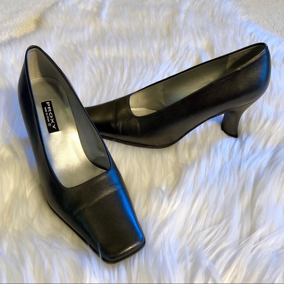 Proxy | Shoes | Proxy Charity Pewter Leather Heels Pumps Euc | Poshmark